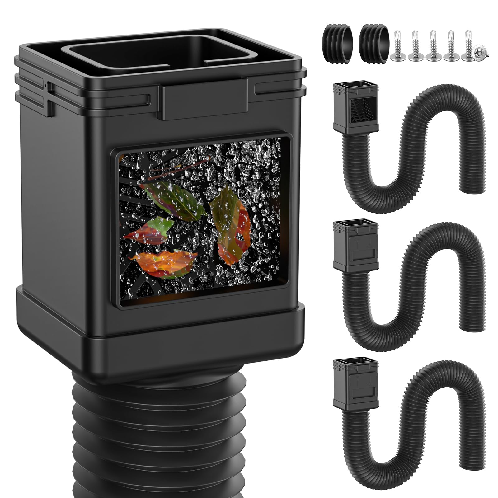 Amazon.com : VA1KENE 3-Pack Gutter Downspout Extensions with Leaf ...