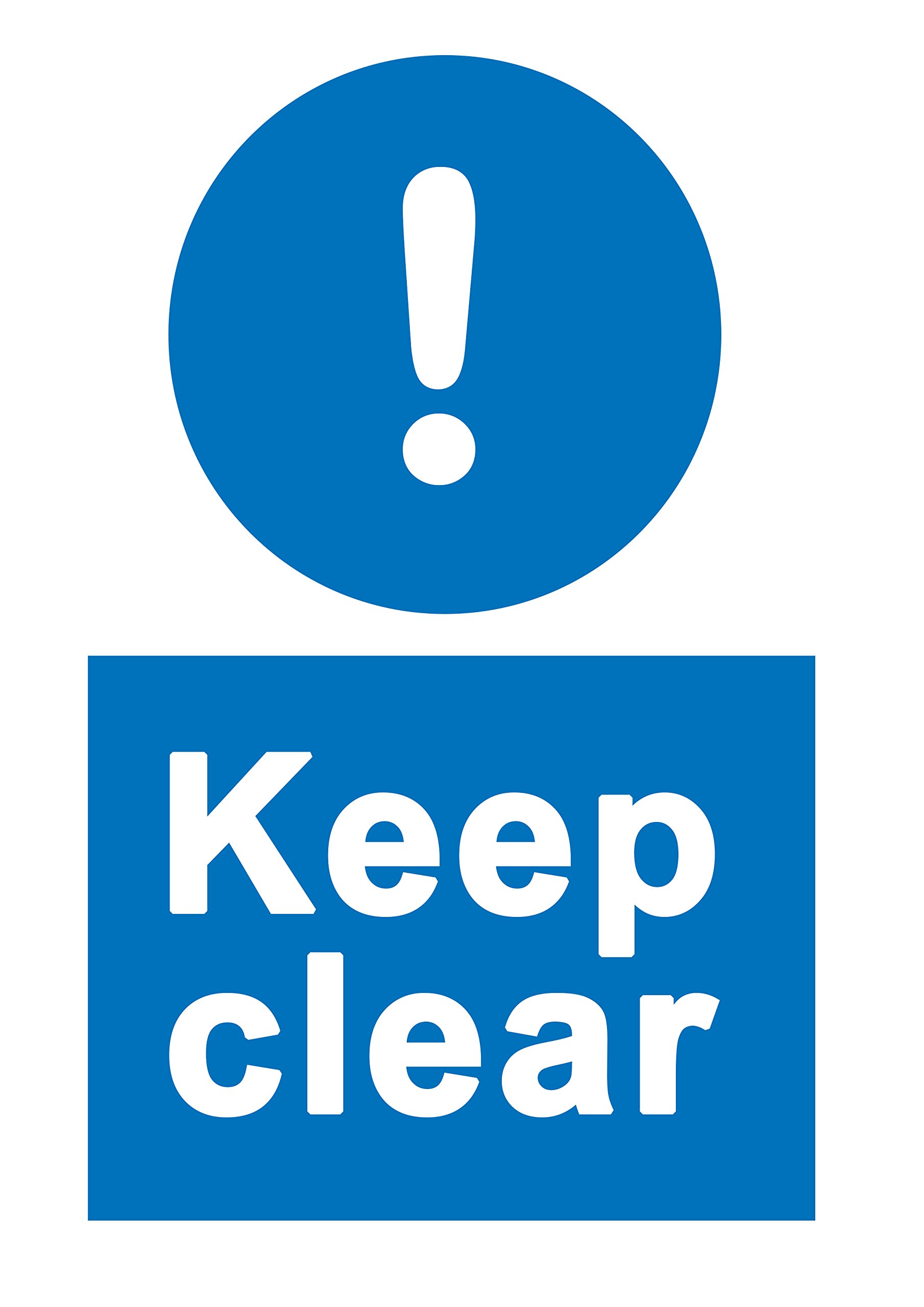 4 x Keep Clear - Information Sign Removable Self Adhesive Waterproof ...