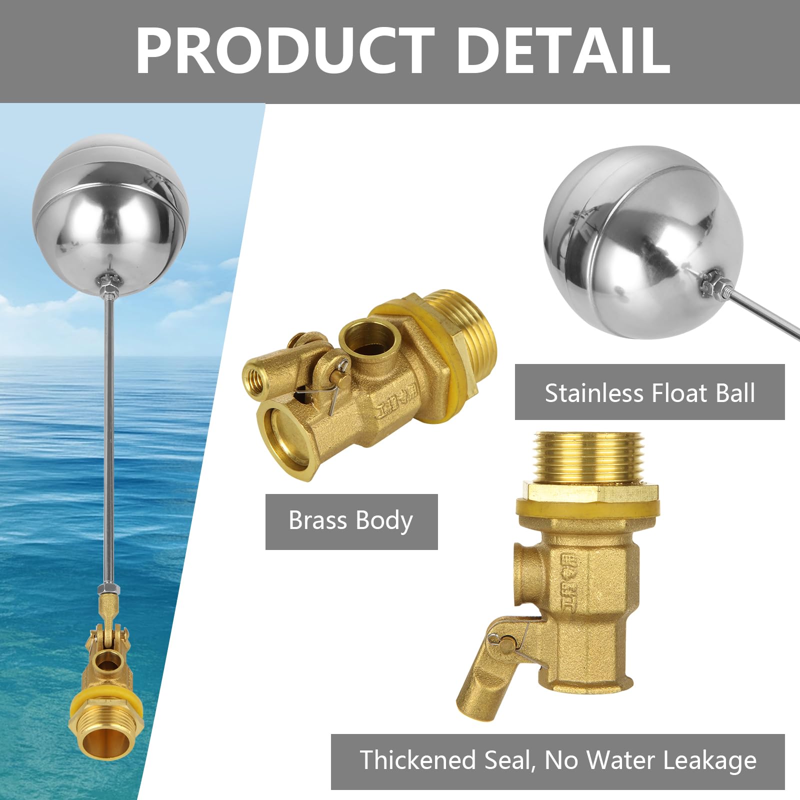 Automatic Pool Filler Symkmb Float Valve 1/2 To 3/4 Inch Water Float ...