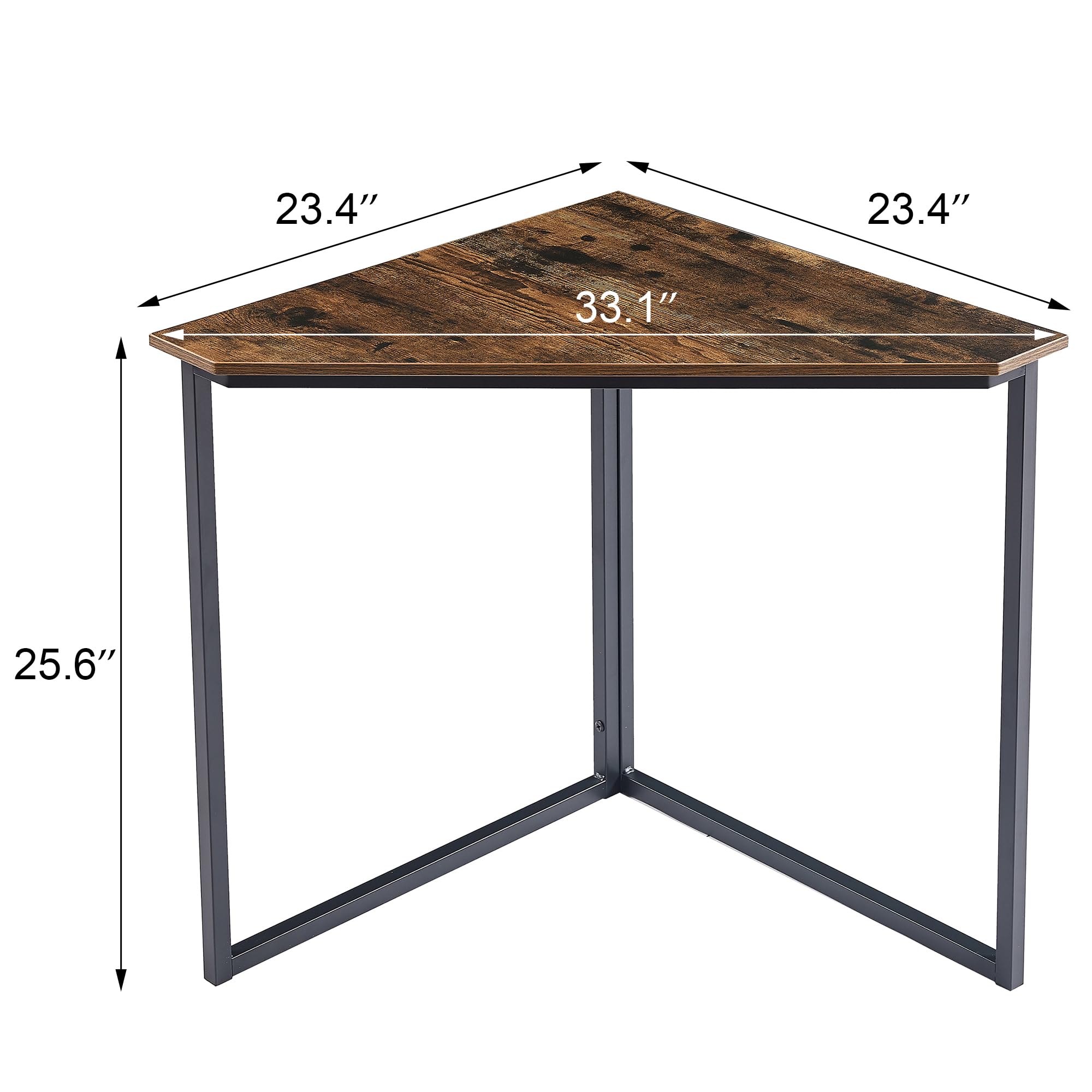VECELO Tables for Living Room for Small Space Triangle Computer Steel ...
