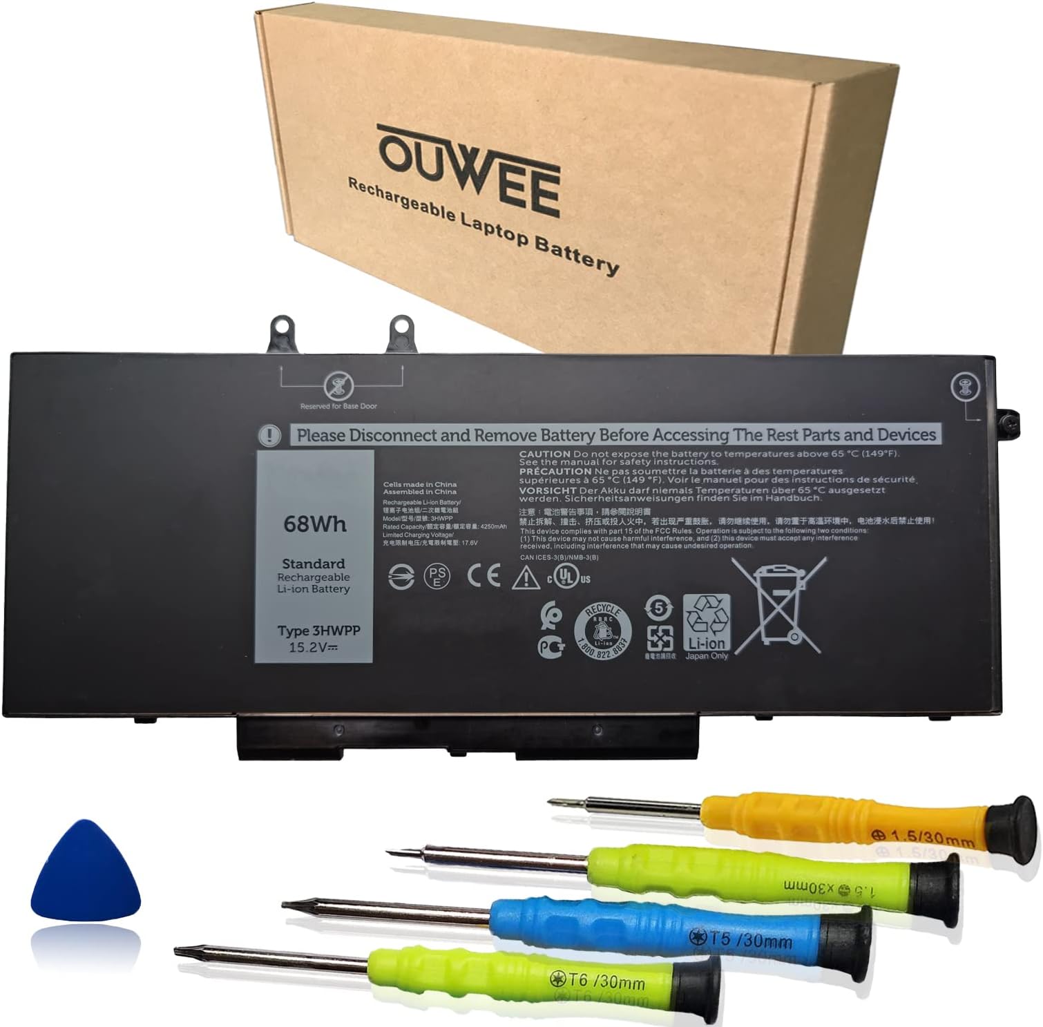 Amazon.com: OUWEE 3HWPP Laptop Battery Compatible with Dell Latitude ...