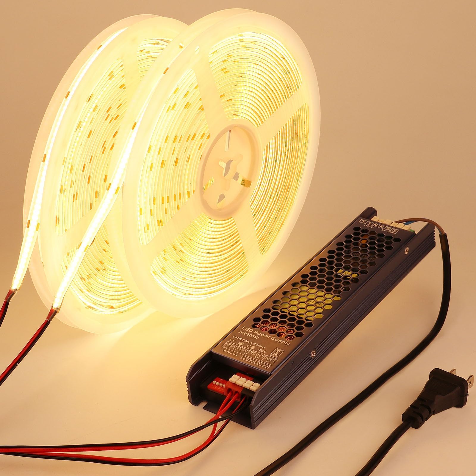 Amazon.com: BENLUN 24V COB LED Strip Light Outdoor Waterproof 65.6ft (2 ...