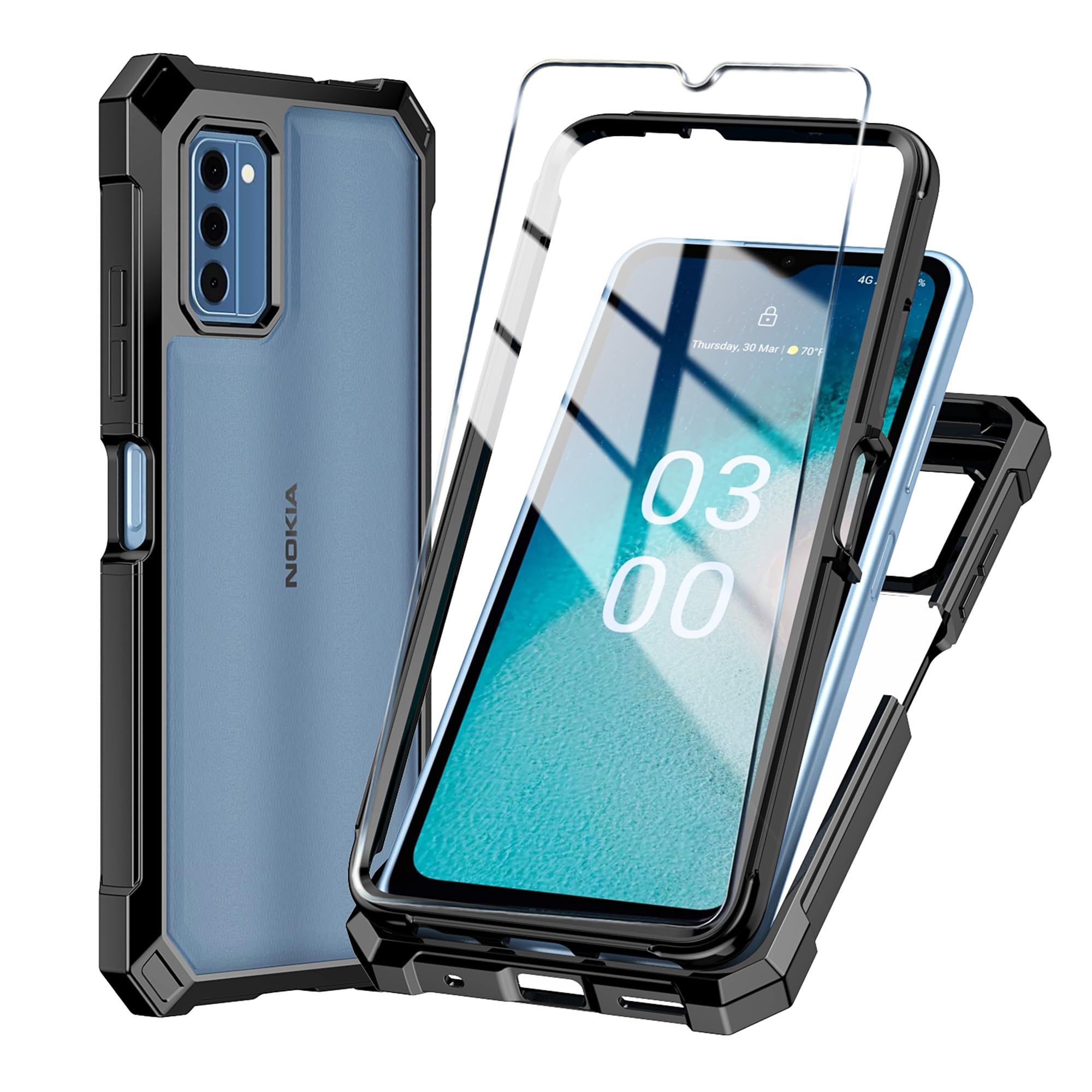 Amazon.com: Mocotto for Nokia C300 Phone Case （N155DL） + Tempered Glass ...