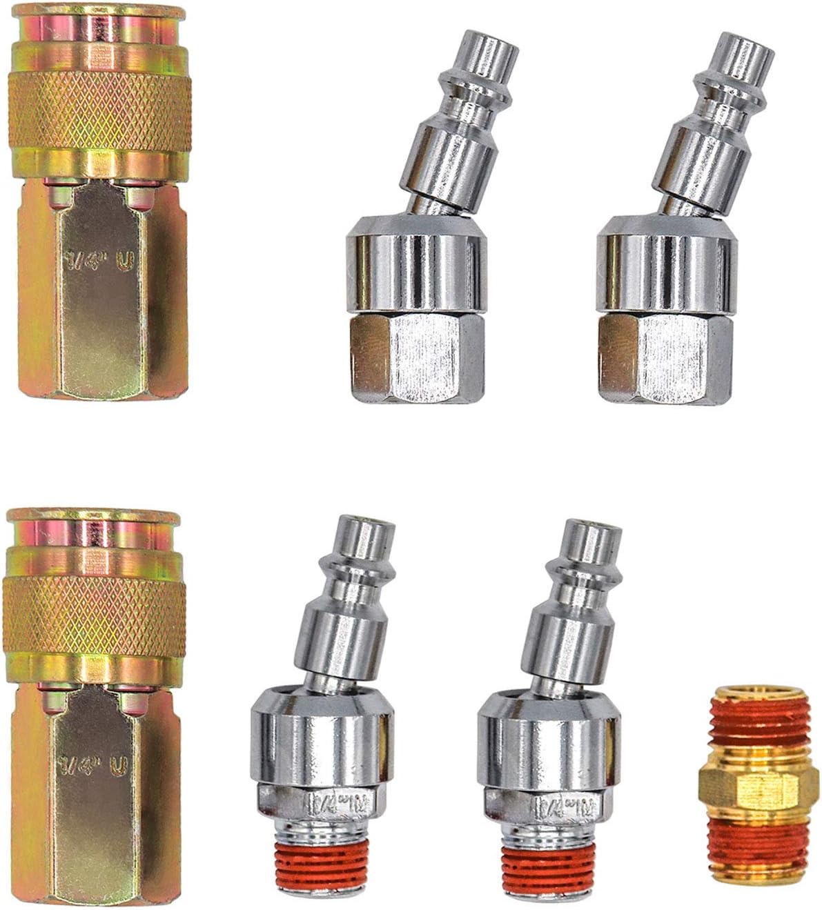 YOTOO Heavy Duty Air Swivel Fitting Kit with 1/4" Industrial Air Hose ...