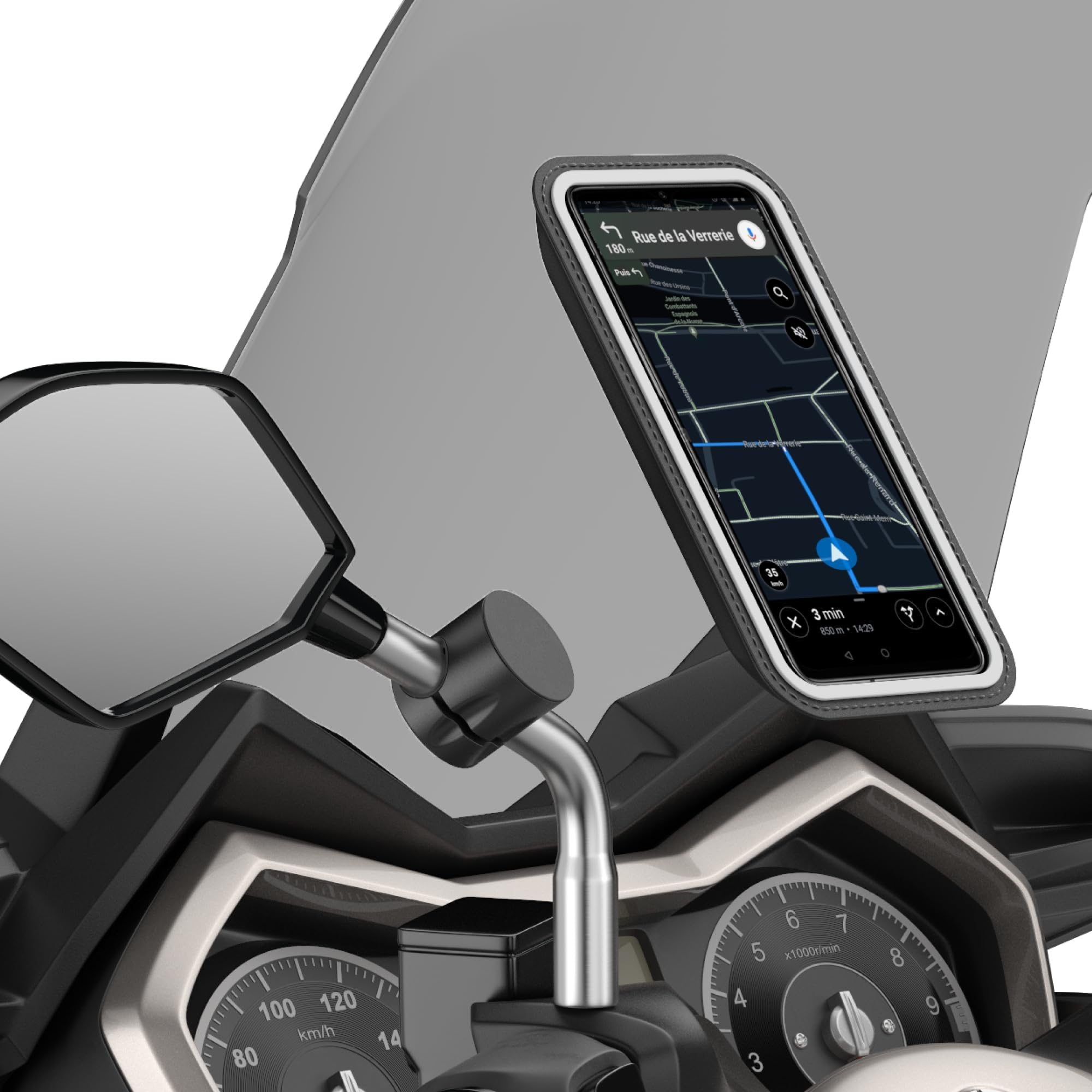 Shapeheart - Magnetic motorbike mirror phone holder Pro | Moped phone ...
