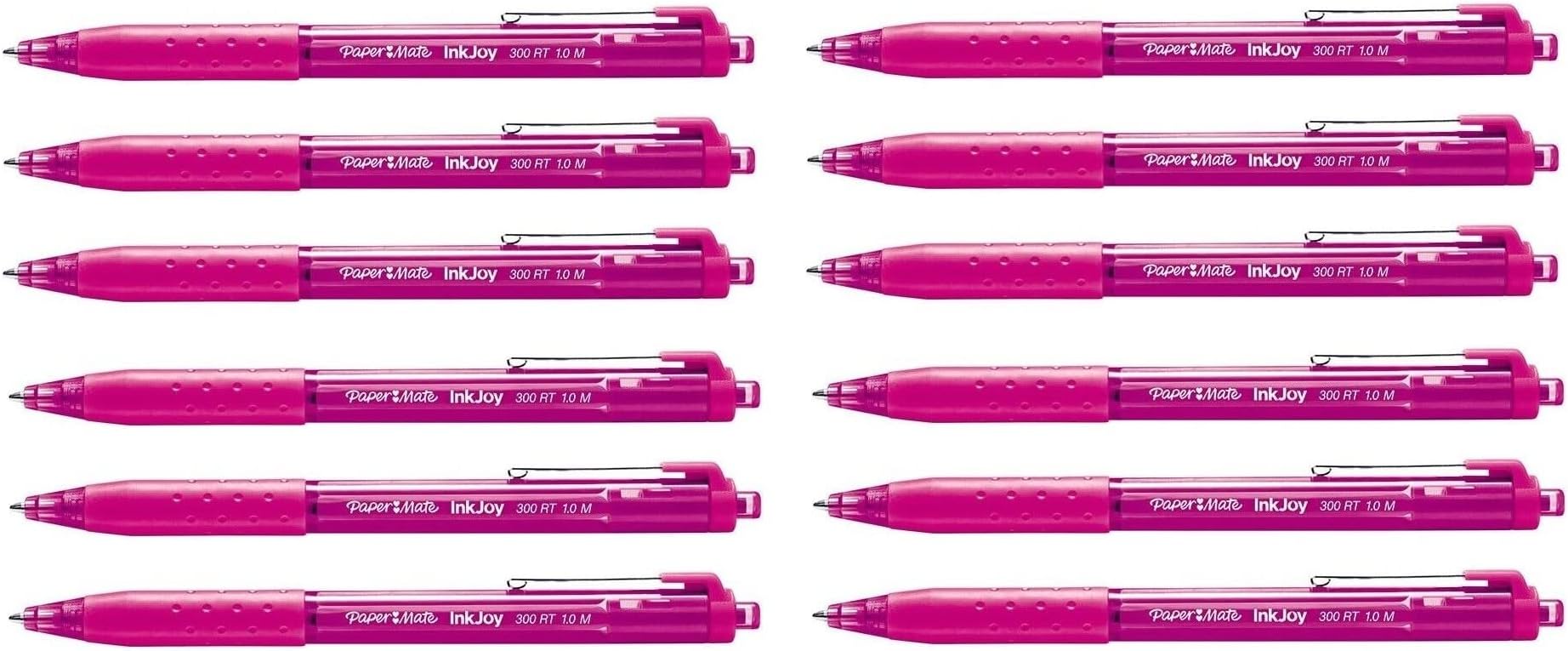 Amazon.com : Pentel Ballpoint Pen, Retractable, Rubber Grip, Med, Pink ...