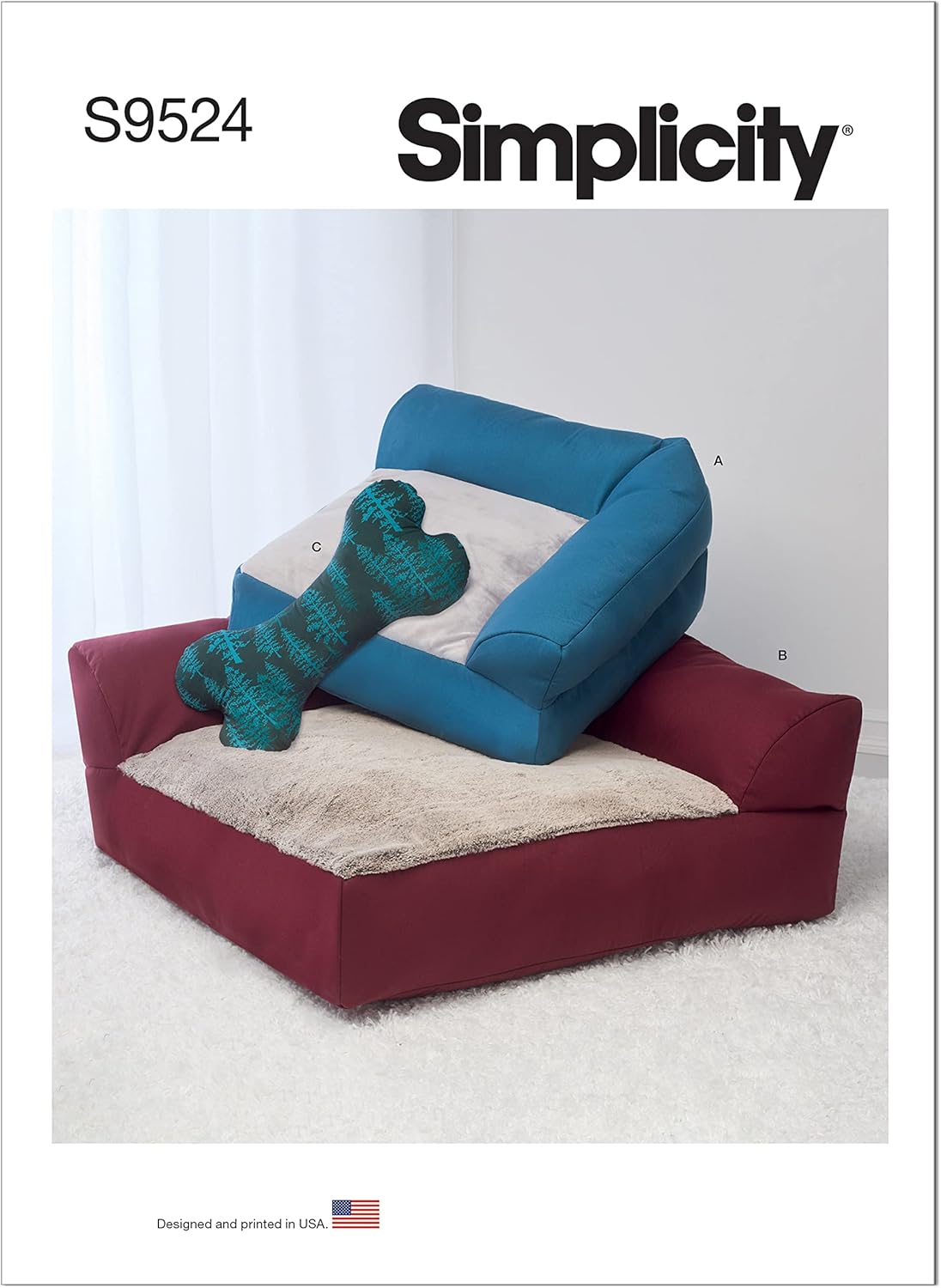 Amazon.com: Simplicity Pet Bed and Dog Toy Sewing Pattern Kit, Code ...