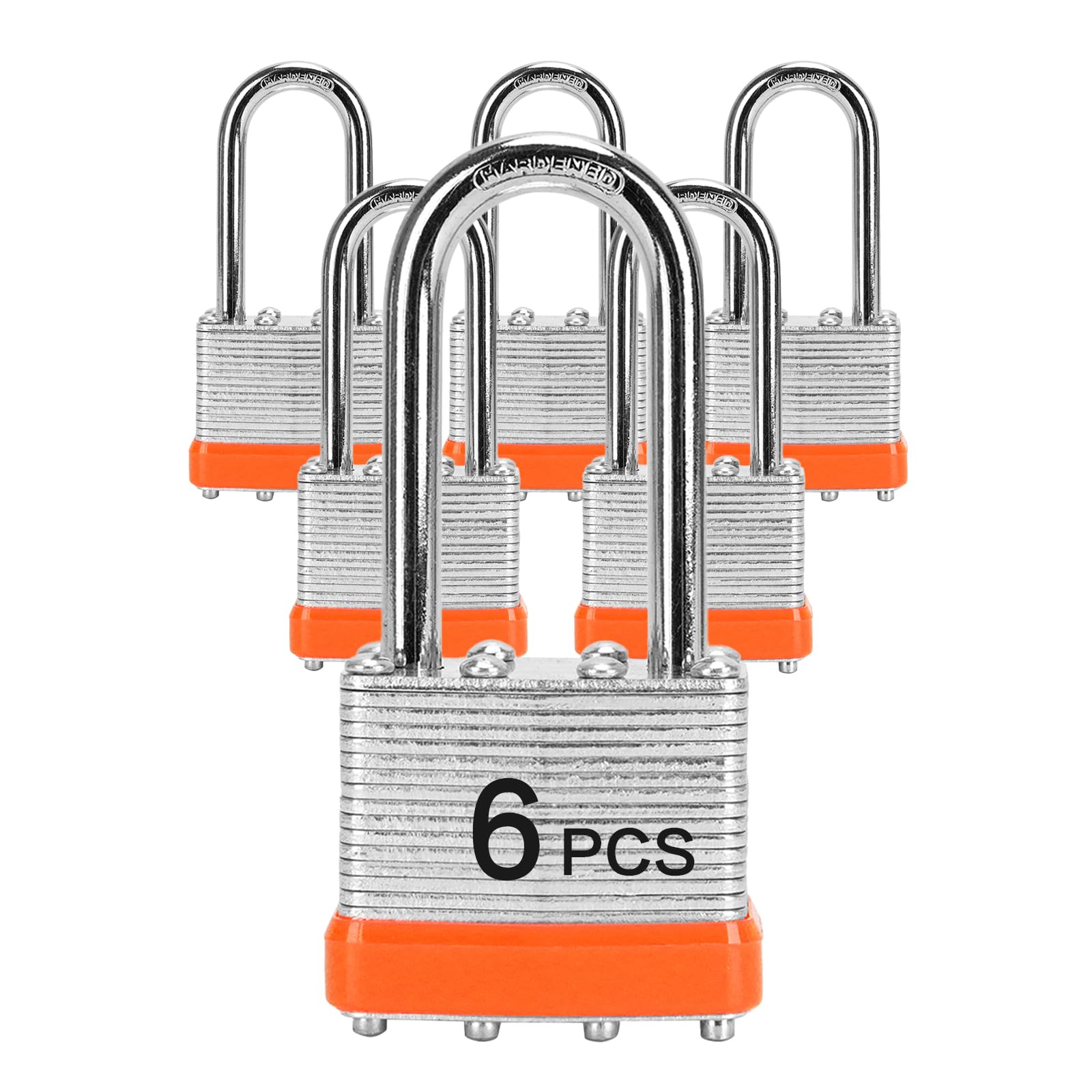 Padlocks with Same Key, LQYN 6 Pcs Laminated Keyed Padlock (1-9/16 ...