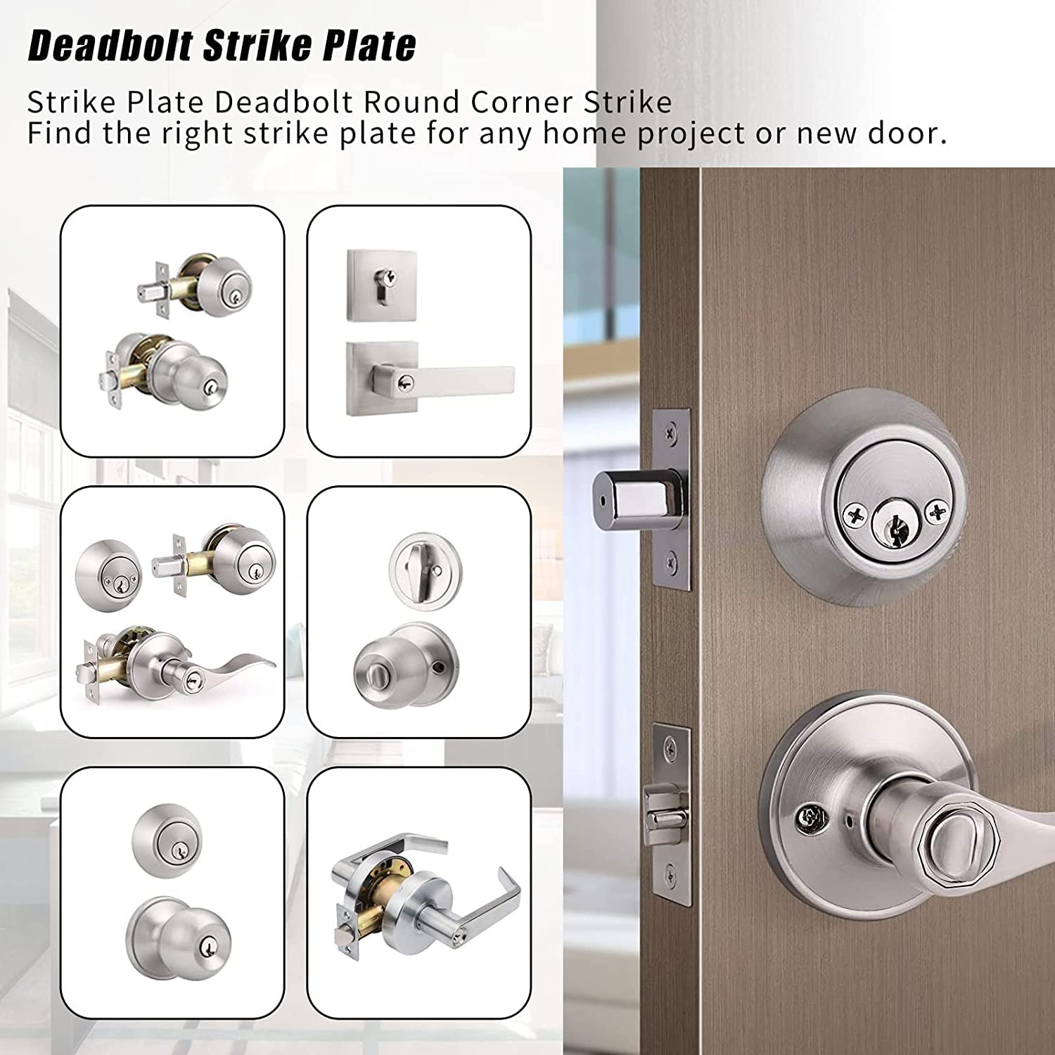 Dead Bolt Brushed Nickel Excel SmartBolt 76mm Round Bathroom Deadbolt