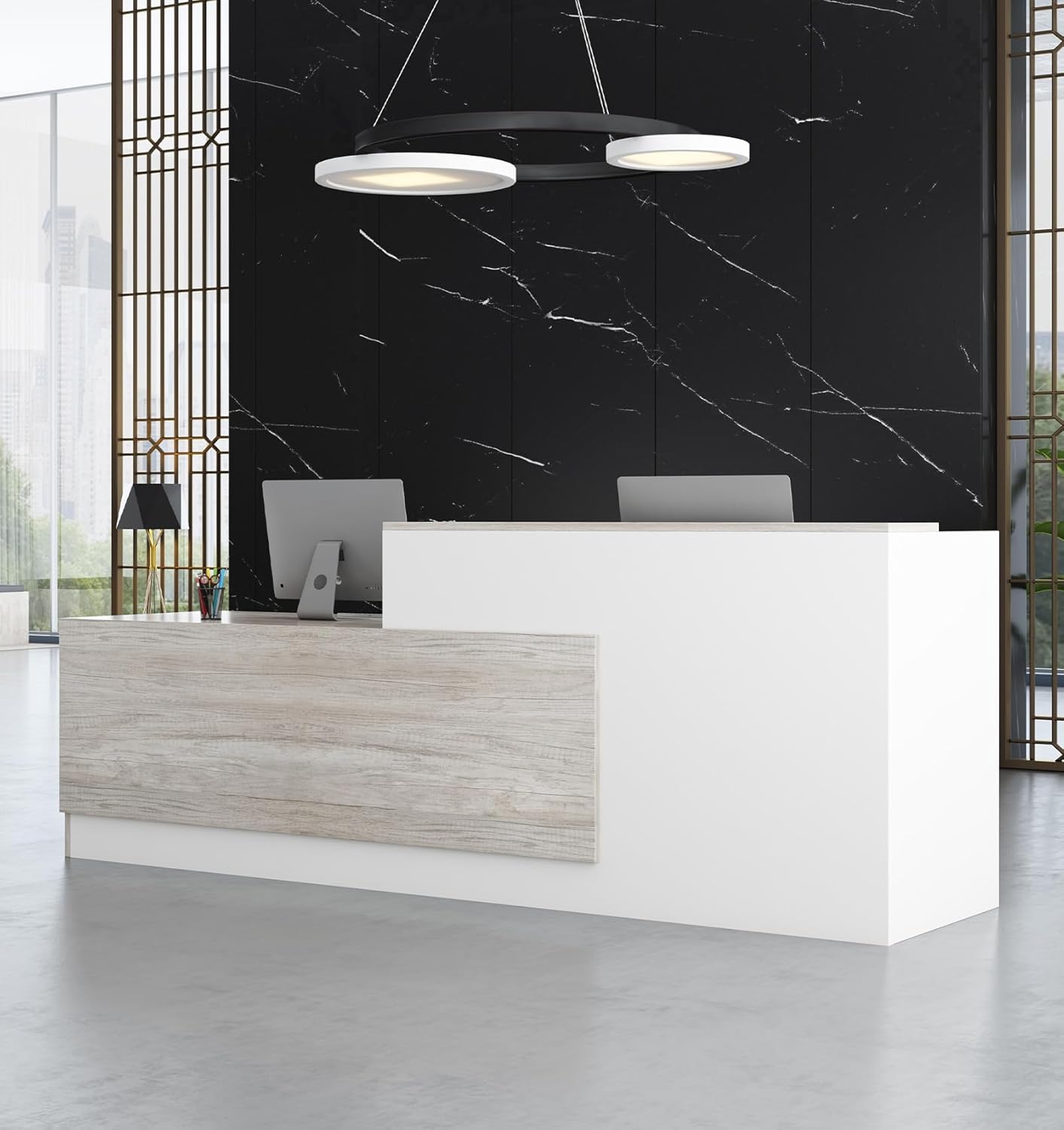 Amazon.com: Modern Large Wooden Commercial Receptionists Desk - L ...