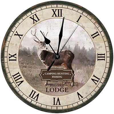 Amazon.com: Moose Clock Personalized Rustic Moose Wall Clock Country ...
