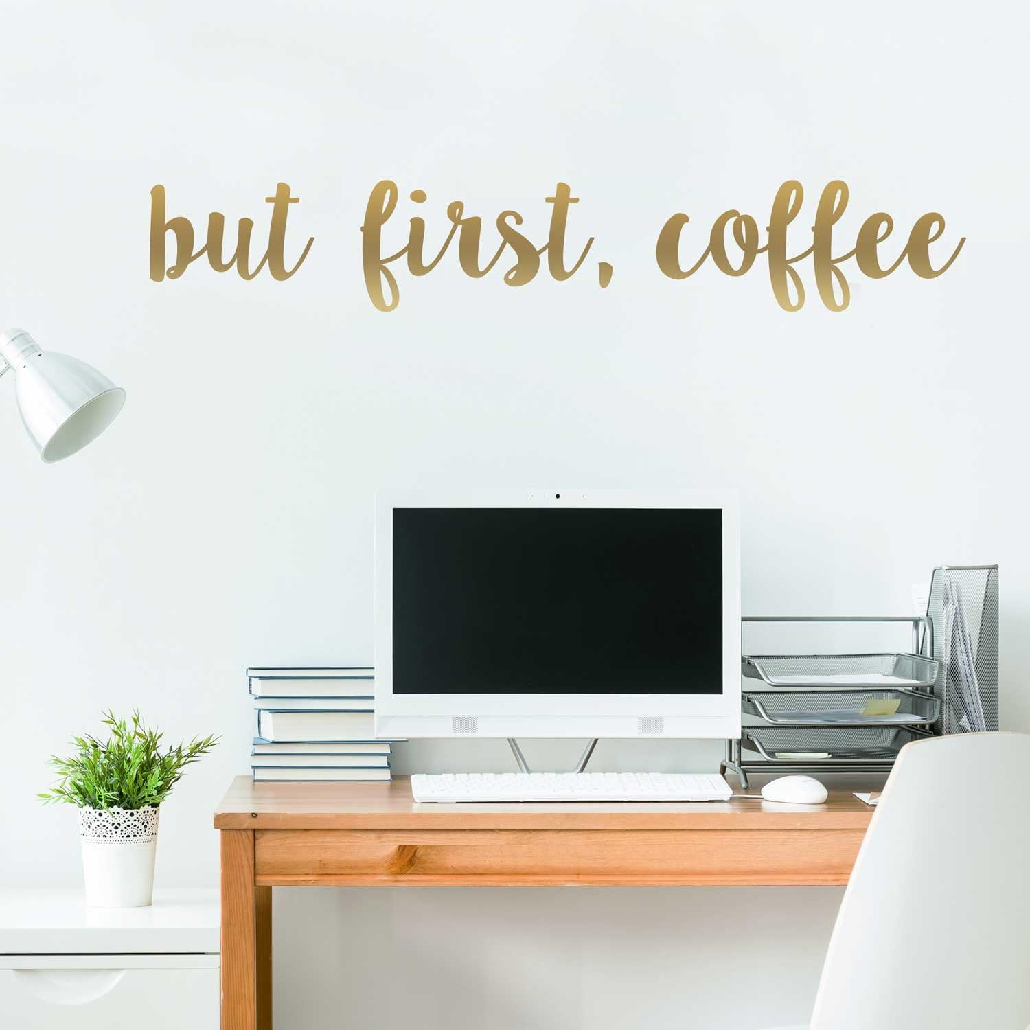 Amazon.com: Chromantics But First, Coffee Decal - Kiss Cut Coffee Wall ...