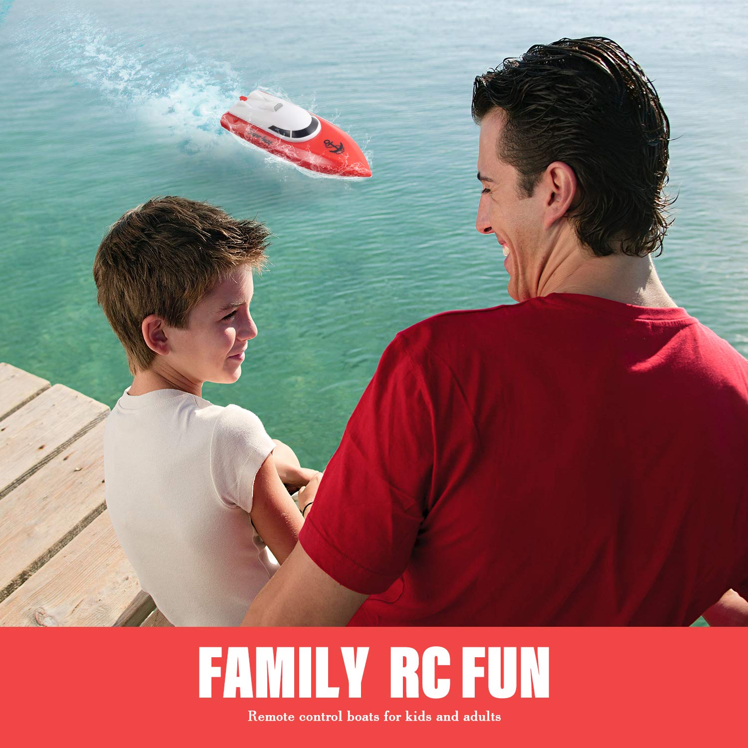 Remote Control Boat For Pools 12 KM H RC Boat With 2 Rechargeable