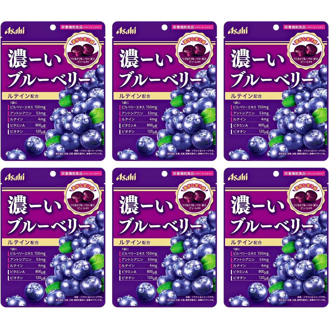 Amazon.co.jp: 【まとめ買い】 アサヒグループ食品 濃ーいブルーベリー 84g キャンディ 飴 Asahi (6個セット) : 食品・飲料・お酒