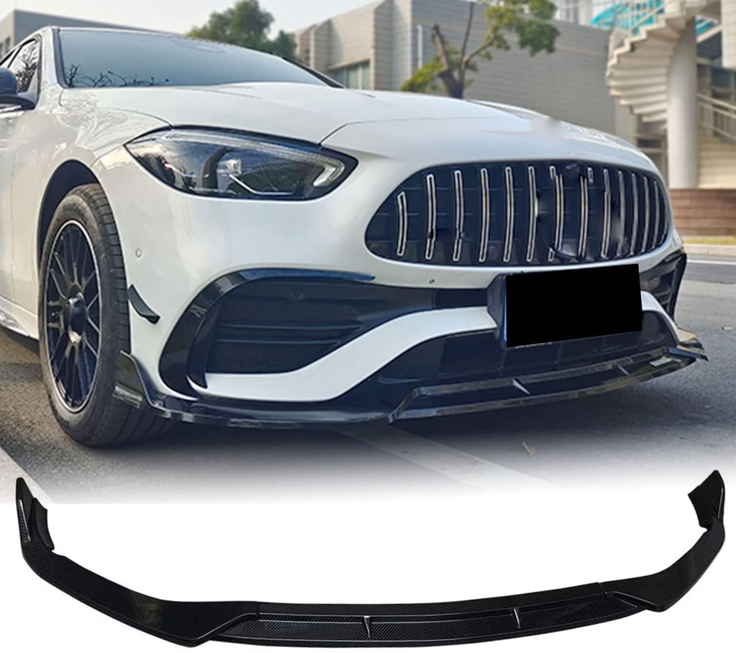 Amazon.com: MCARCAR KIT Carbon Fiber Front Bumper Lip for Mercedes-Benz ...