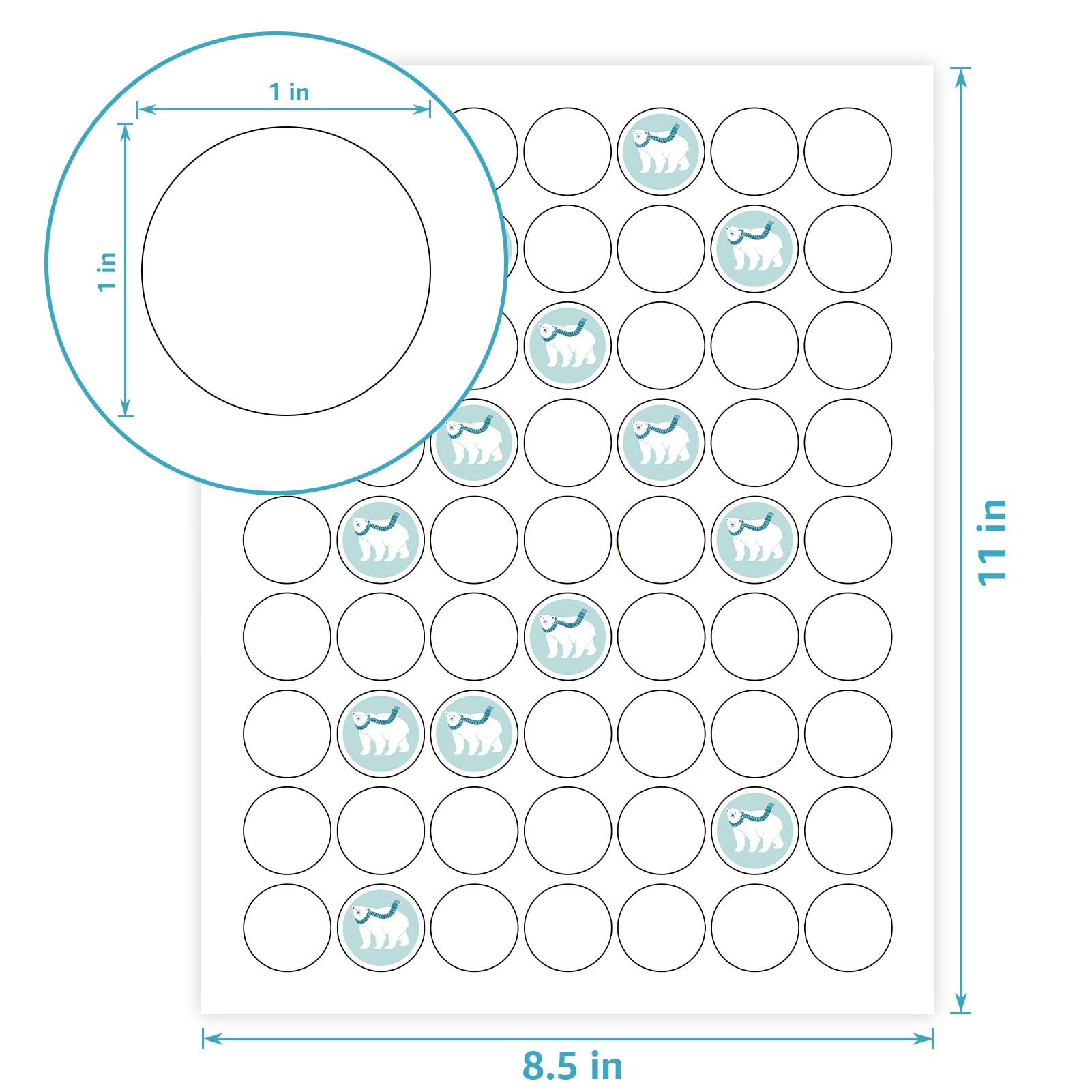 Snapklik.com : 1" Round Sticker Labels, For Inkjet Or Laser Printer ...