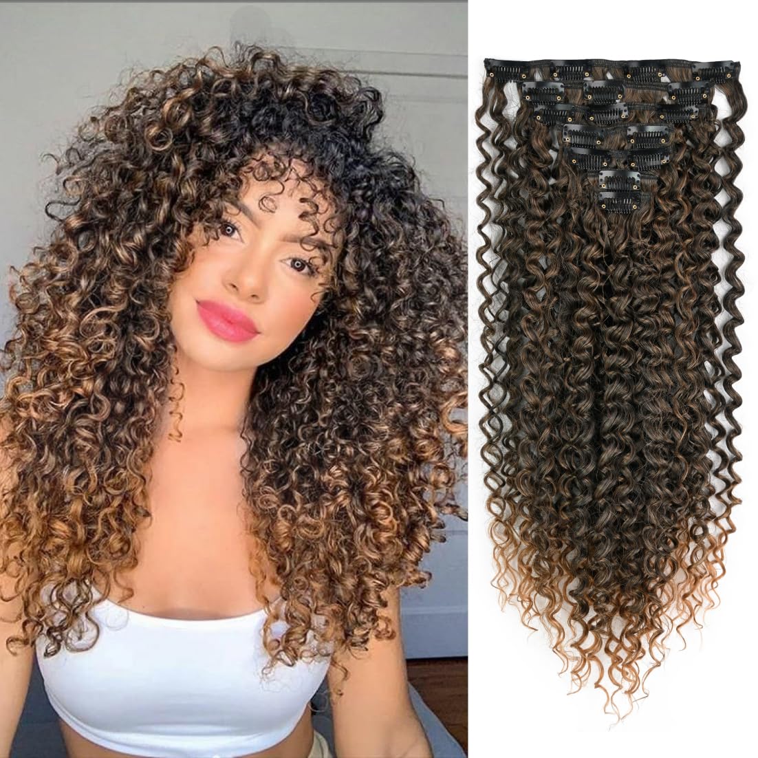 Amazon.com : UAmy hair Water Wave Clip in Hair Extensions for Women 18 ...