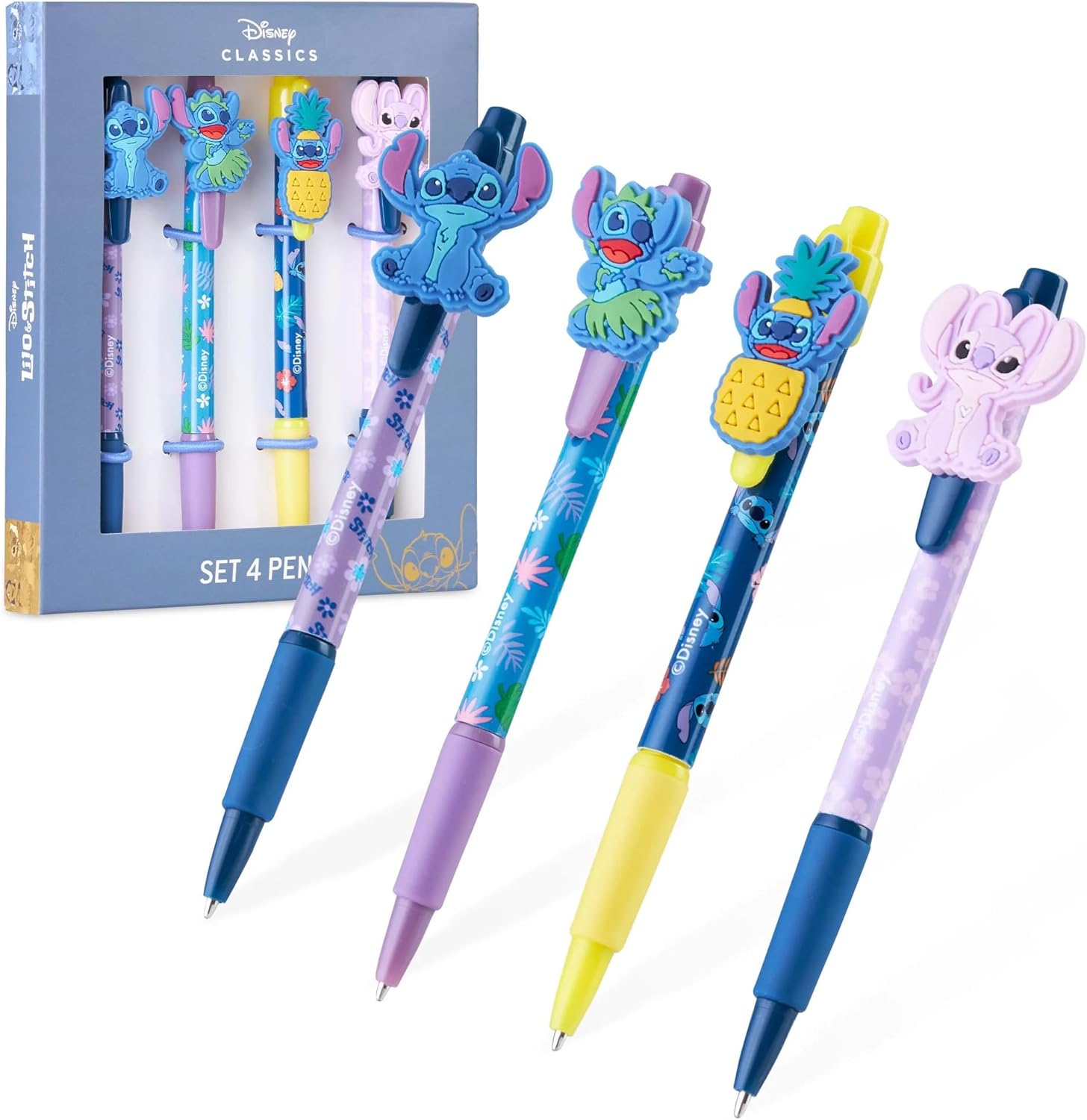 Disney Cute Pens - 4 Pack Stitch Novelty Pens - Lilo and Stitch Gifts ...