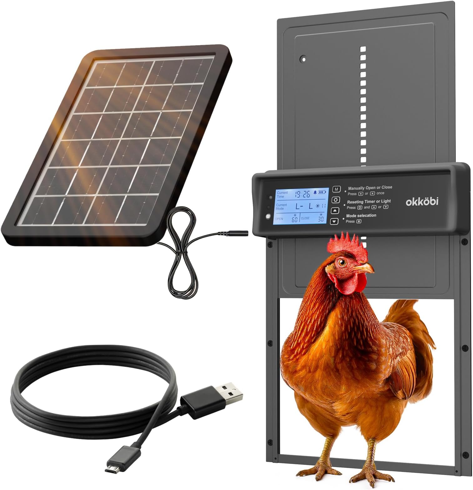 Amazon.com: Automatic Chicken Coop Door Solar Powered - Remote Control ...