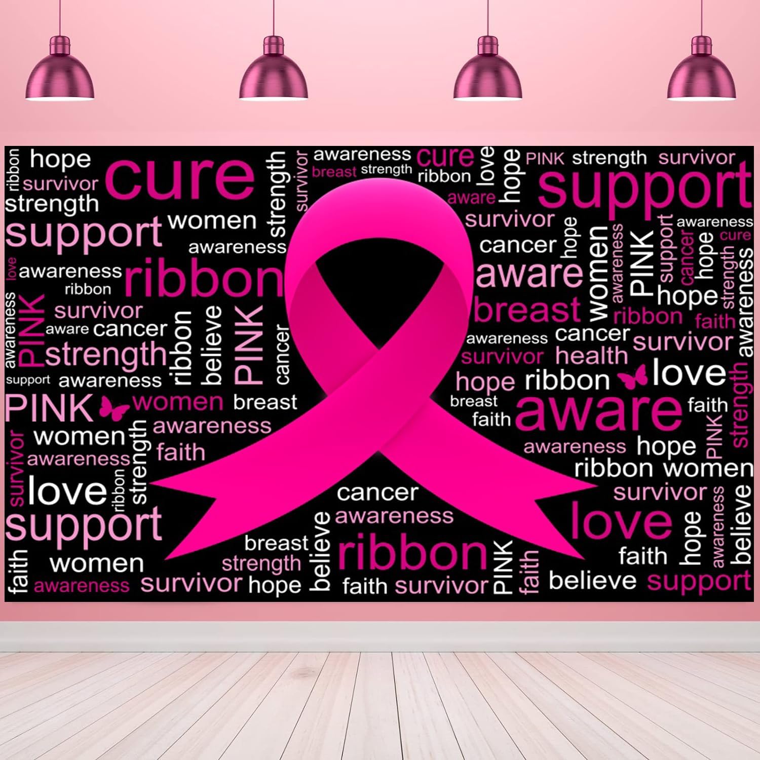 Amazon.com : CRTPOD 7x5ft Breast Cancer Awareness Backdrop for ...