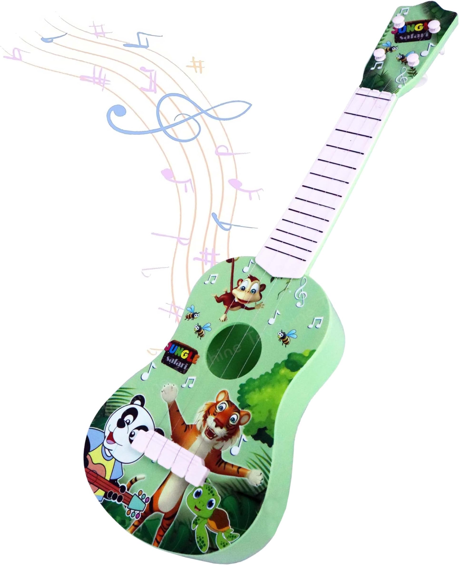 Buy Toyshine 21" Jungle Theme 4 String Guitar Easy-to-Hold Thin Frets ...