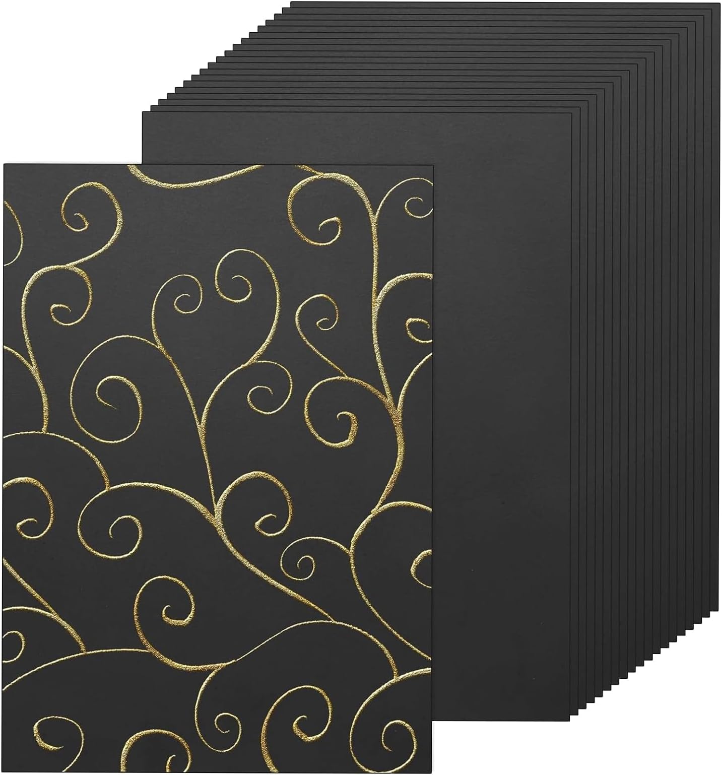 100 Sheet Black Card A4, Card & Paper Card Colored Cardstock Thick ...