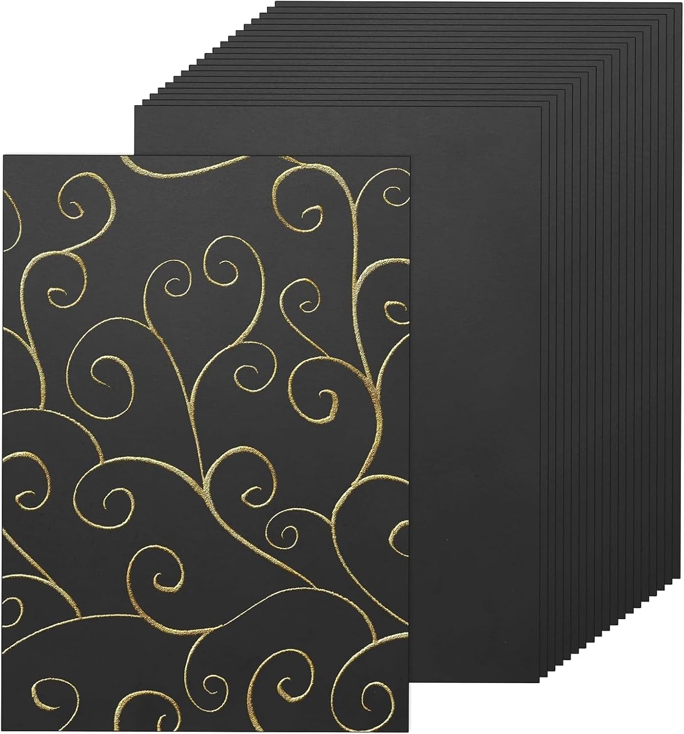 100 Sheet Black A4 Card, Colored Cardstock Thick Paper for Stationery ...
