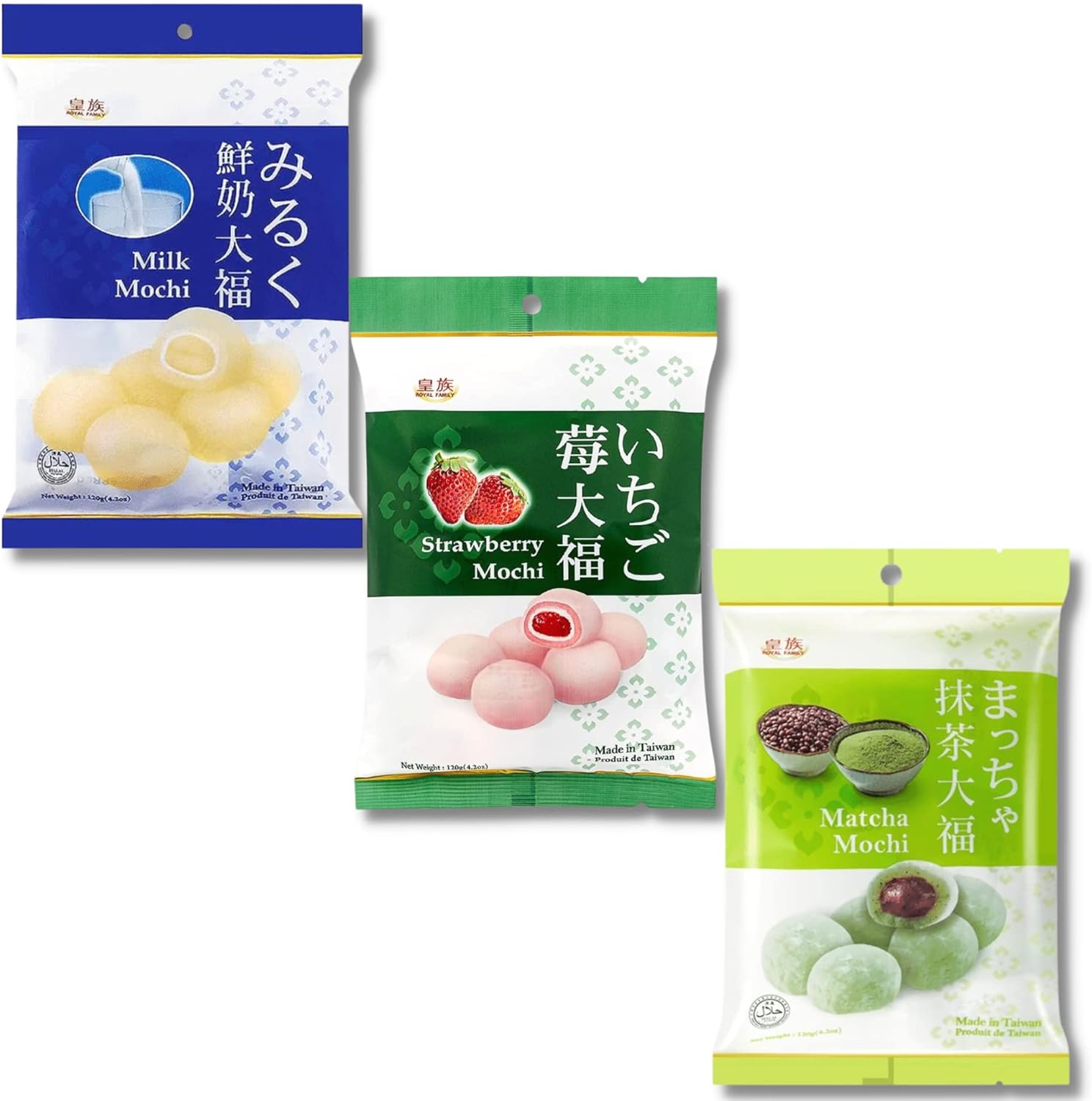 Assorted Mochi Sweets Bundle - Milk Mochi, Strawberry Mochi, and Matcha ...