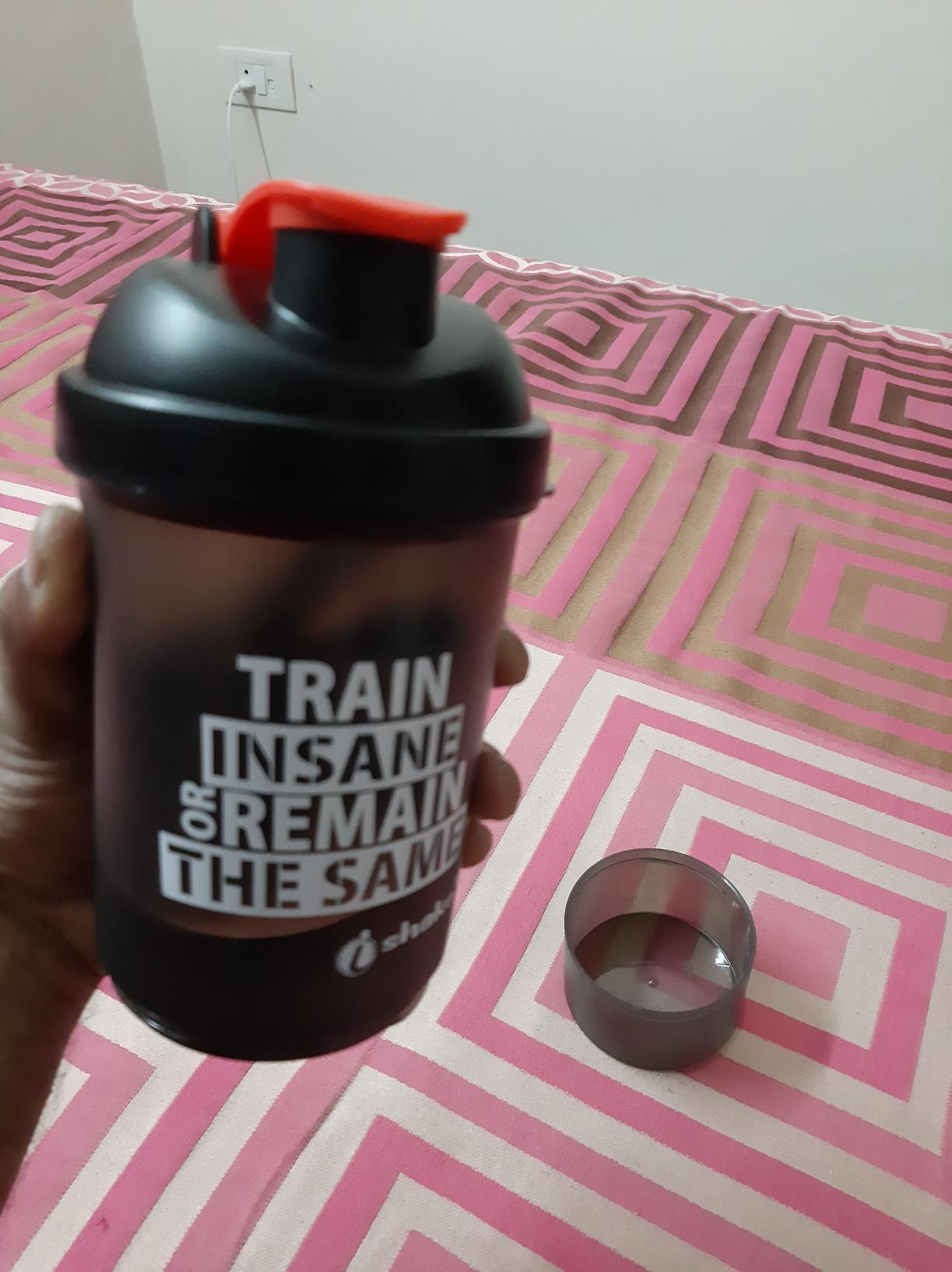iShake Vault 2 in 1 Shaker Bottle 500 ml, (Grey Body, Orange Cap ...