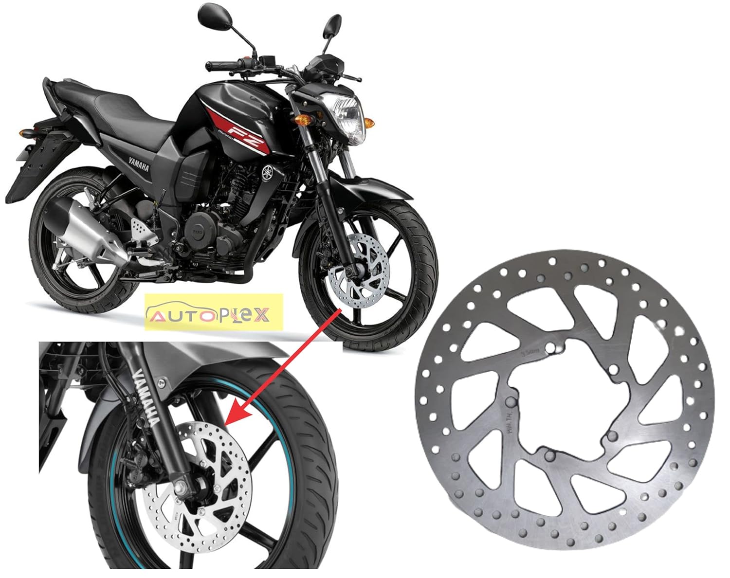 AUTOPLEX Front Wheel Brake Disc Plate Compatible For Yamaha FZ (Front ...