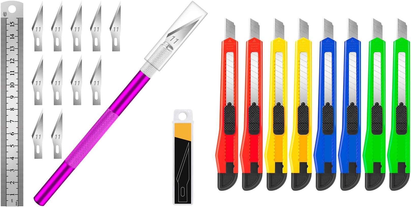 Amazon.com: DIYSELF 1 Pcs Craft Hobby Knife Knife and 8 Pack 9MM ...