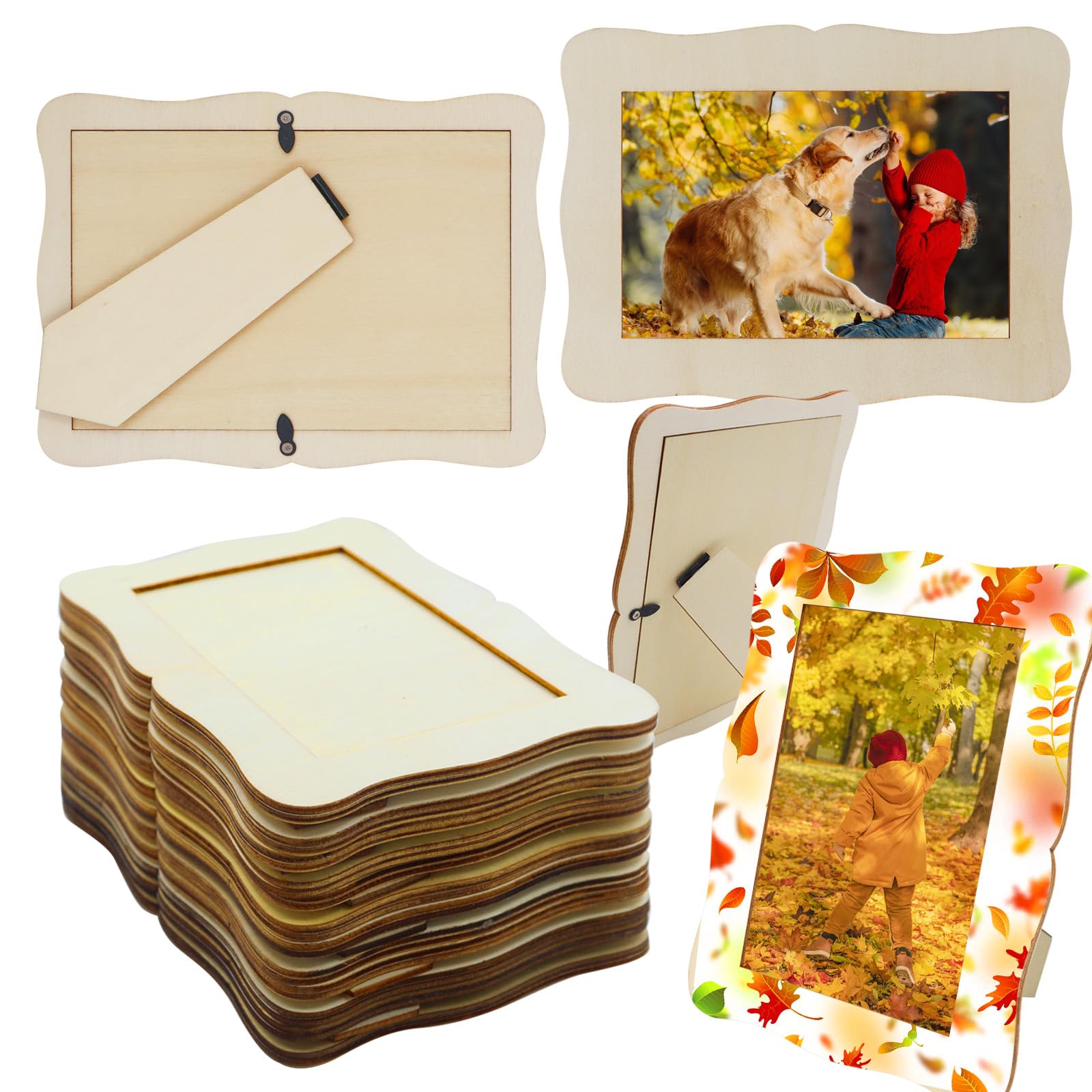 Amazon.com: RYKOMO 15 Pieces Wooden Picture Frames for 4 x 6 in Photos ...
