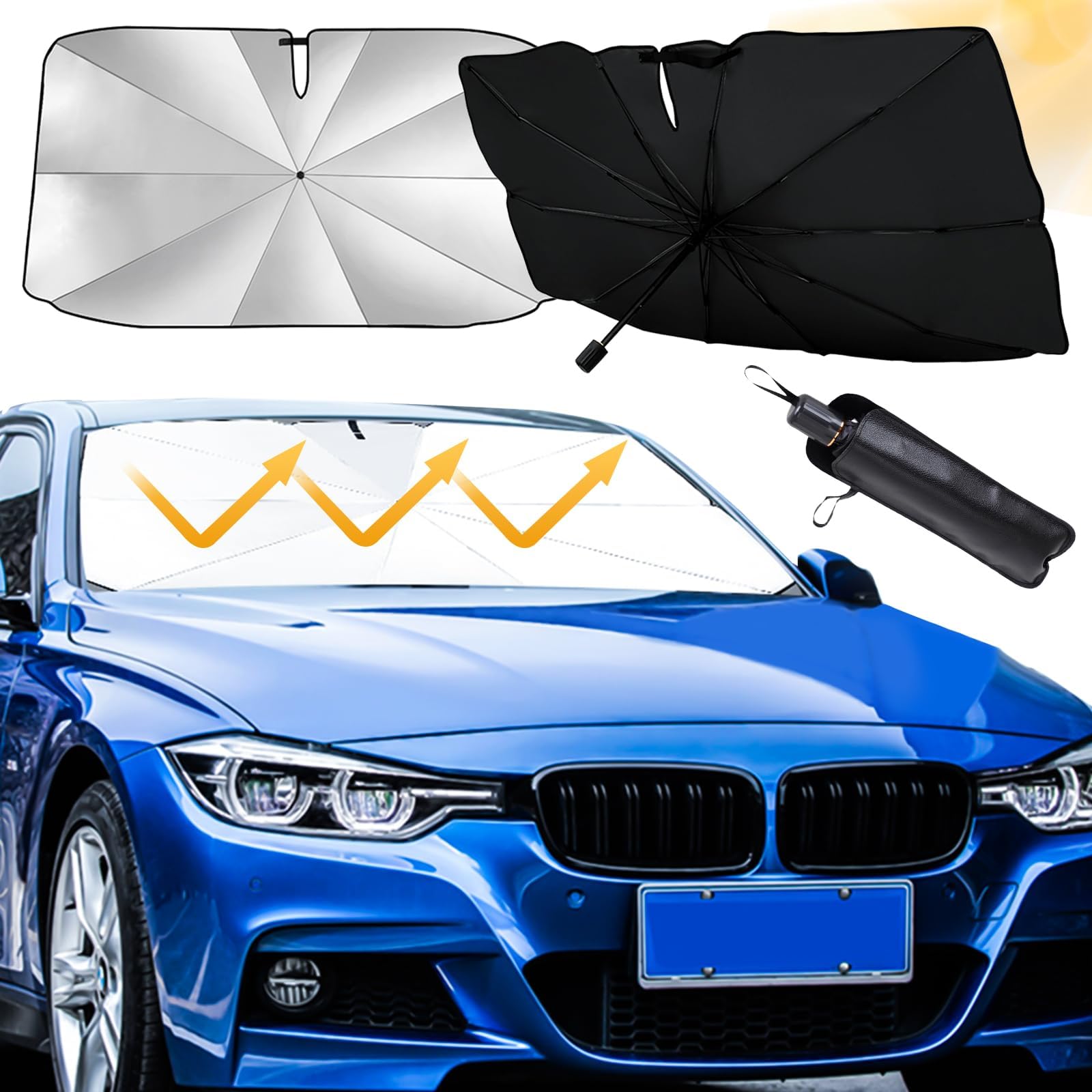 Sonnenschutz Auto Frontscheibe Innen,140 x 79 cm Auto Sonnenschutz ...
