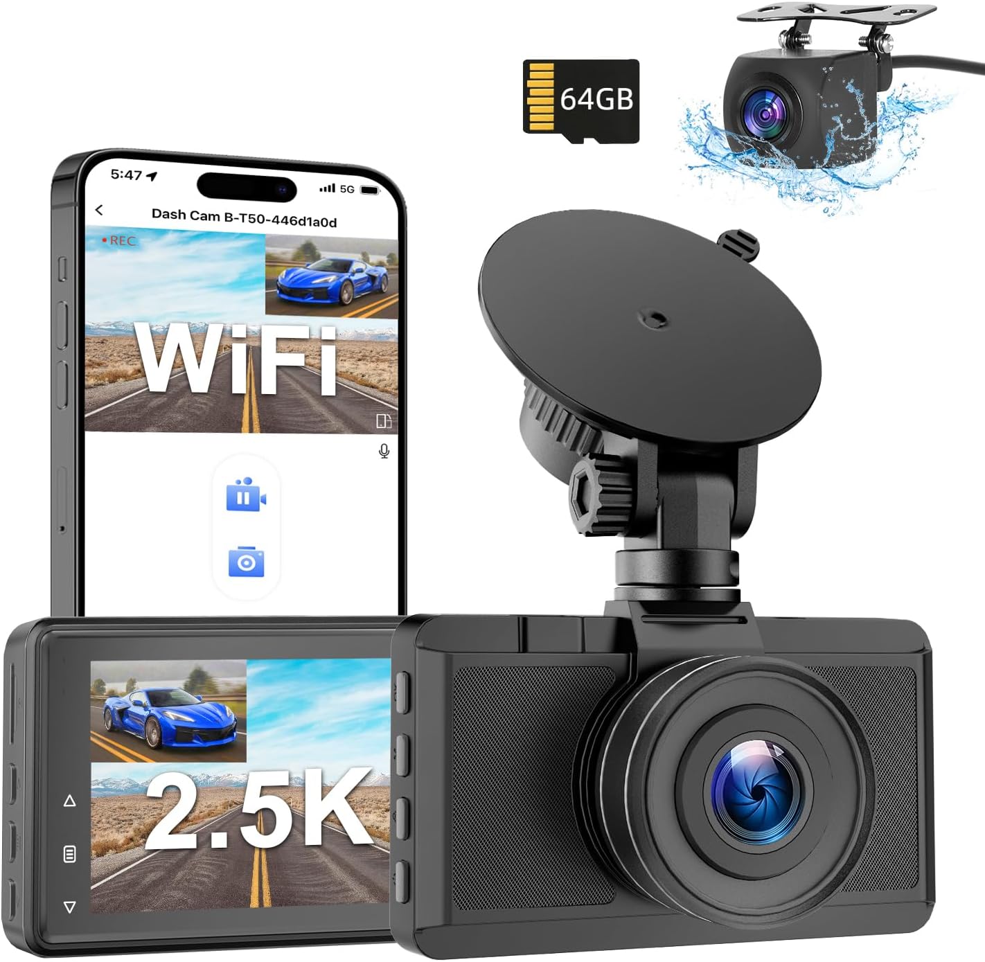 Amazon.com: Dash Cam Front and Rear Camera, Otovoda 3Inch Screen WiFi ...
