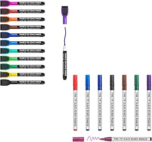 Amazon.com : maxtek Magnetic Dry Erase Markers Fine Tip with Eraser ...