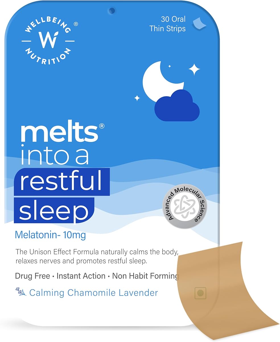 Melts Restful Sleep Aid Plant Based Melatonin 10mg For Better ...