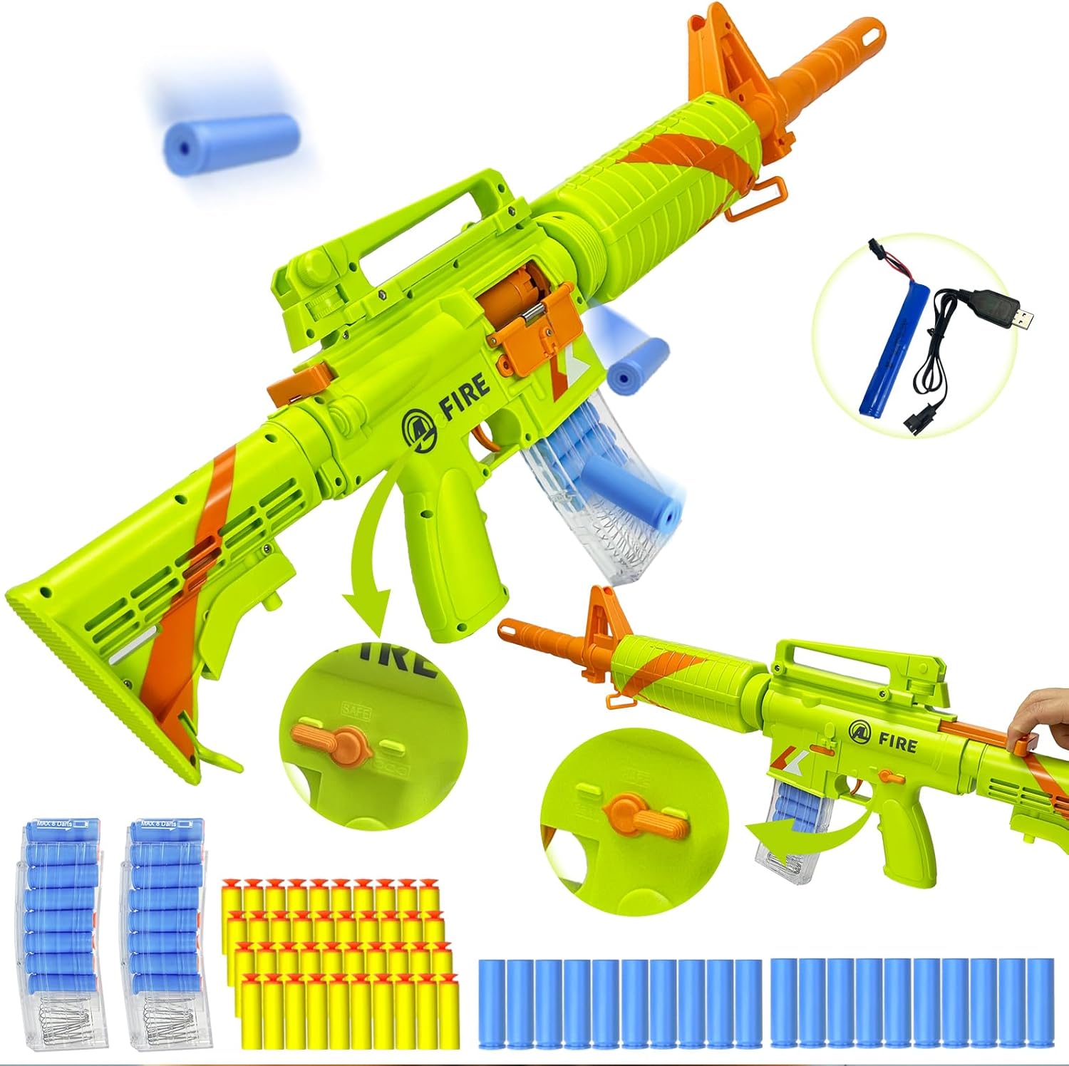 Amazon.com: ZONZTER Toy Gun Classic M16 Electric Automatic Rifle Auto ...