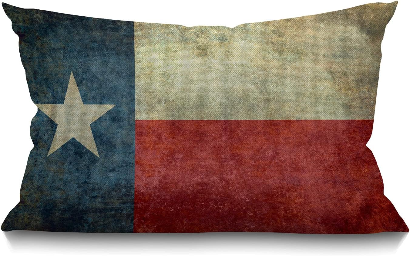 Amazon.com: Smooffly Texas Flag Farmhouse Oblong Rectangle Throw Pillow ...