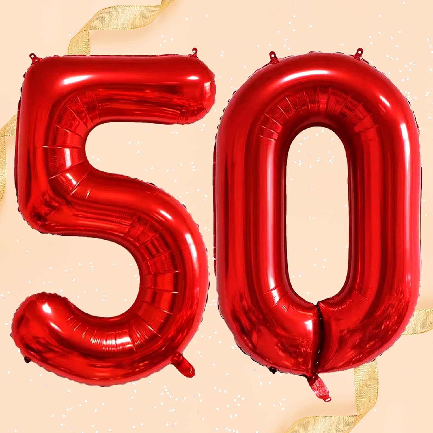 Amazon.com: FUNTOOB Number Balloons Red Number 50 Balloons Birthday ...