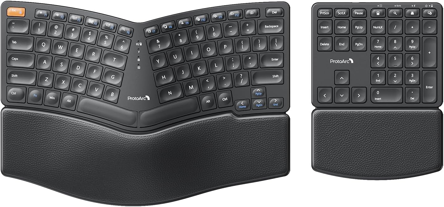 Amazon.com: HP 960 Ergonomic Wireless Keyboard - Connect 3 Devices with ...