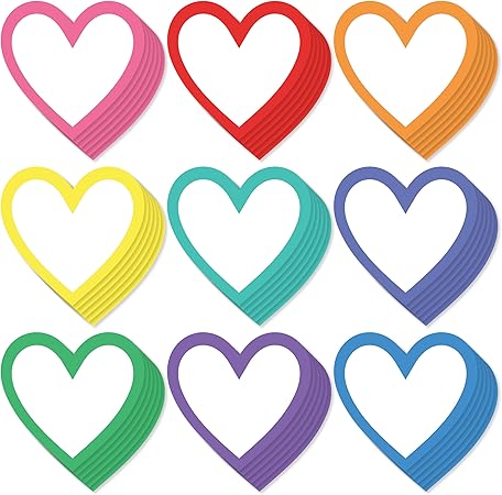 Amazon.com: Paper Heart Cutouts 108pcs | Cut Out Shapes for Bulletin ...