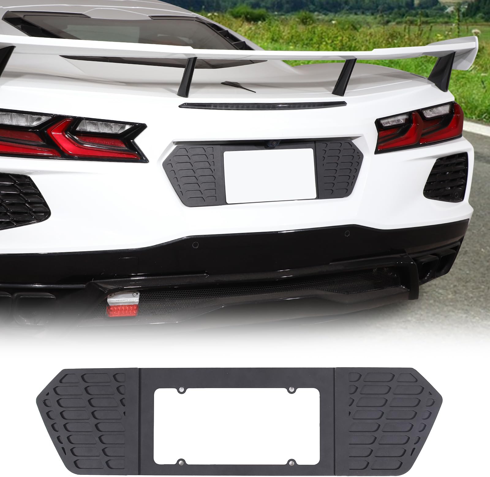 Amazon.com: Rear License Frame Compatible with Chevrolet Corvette C8 ...