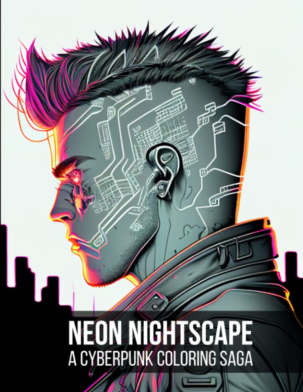 Amazon.com: Neon Nightscape: A Cyberpunk Coloring Saga: Adult Dystopian ...