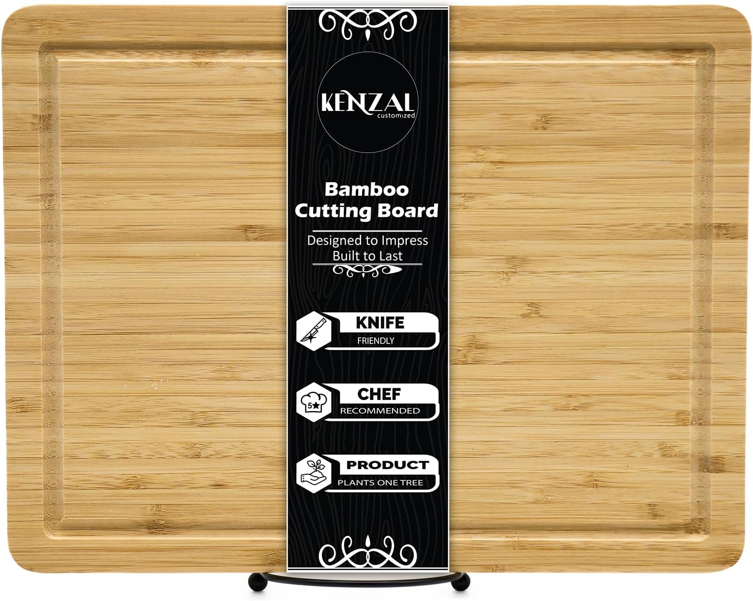 Amazon.com: Kenzal Extra Large Bamboo Cutting Board – 14 x 10 Inches ...