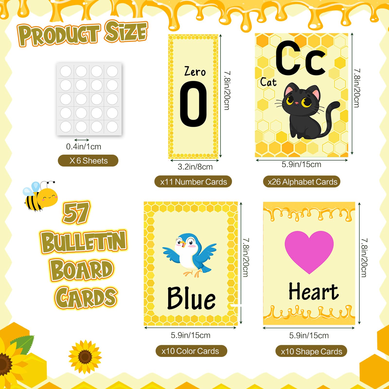 Snapklik.com : 57 Pcs Bee Bulletin Board Set Bee Alphabet Colors Shapes ...