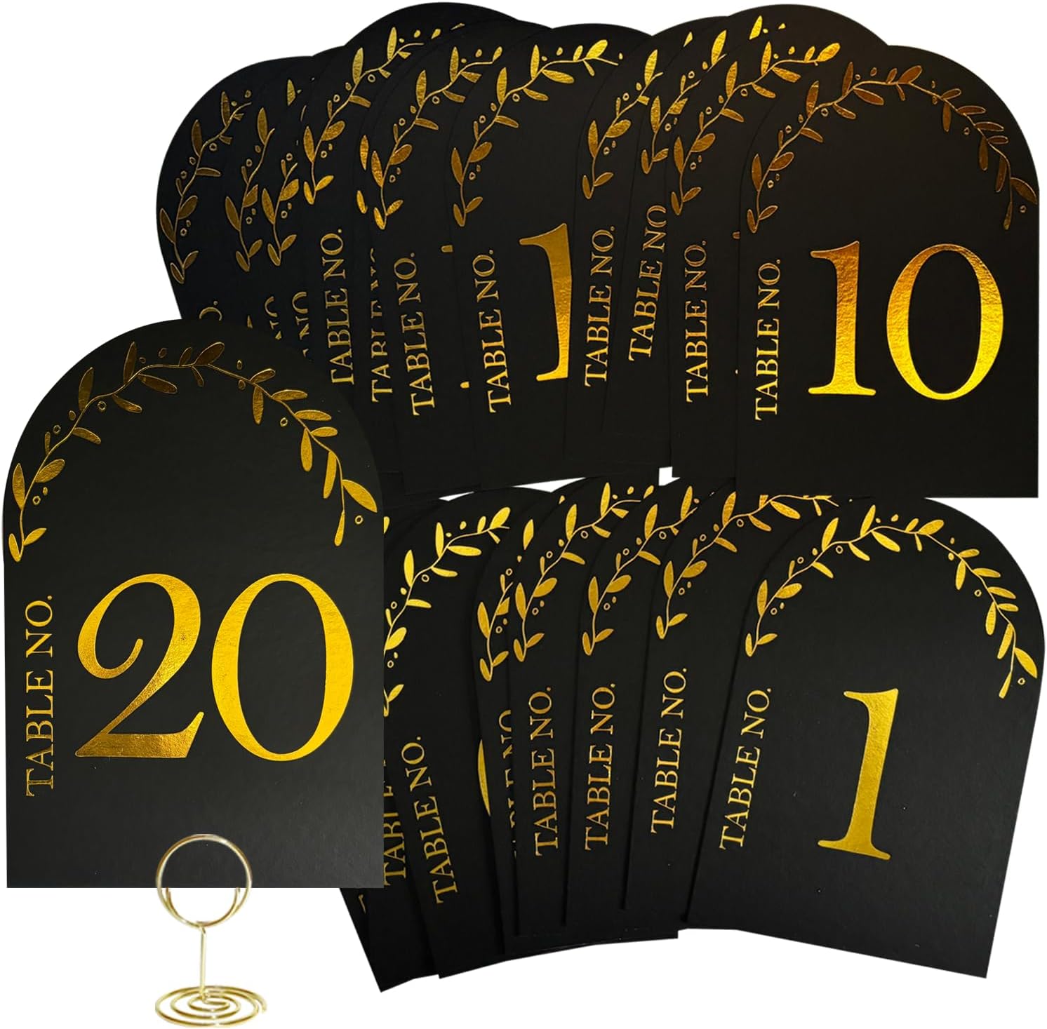 Amazon.com: Ubamdom 31 Pack Table Number Holders, 31 PCS Gold & Black ...