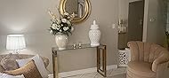 Amazon.com: Cortesi Home Laila Console Table in Gold Stainless Steel ...