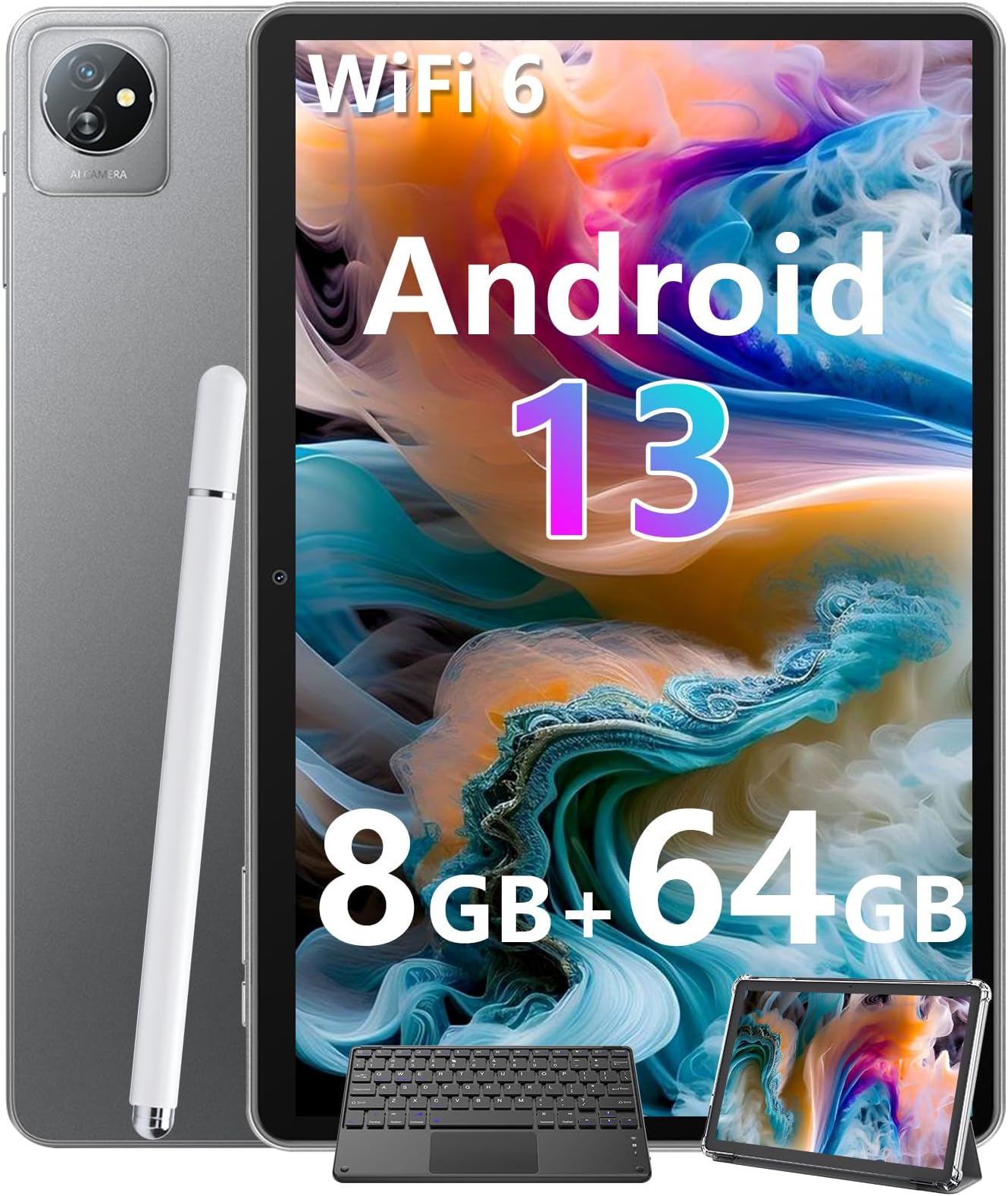 FASHERA Tablet 10 Inch Android 13 with 12GB RAM + 128GB ROM (Expand to ...