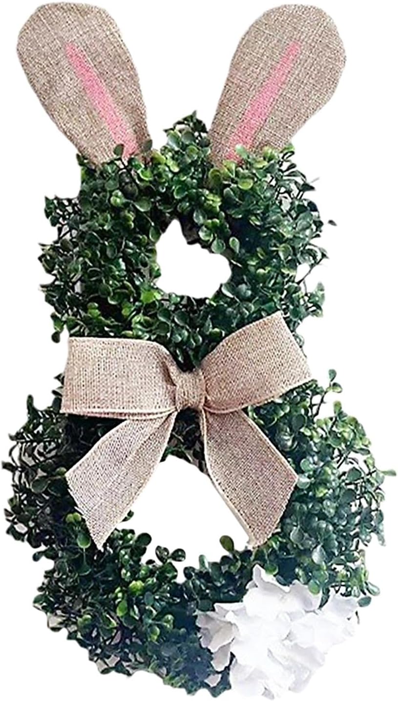 Amazon.com: Garland Easter Bunny Garland, Spring Wreath with Knot ...