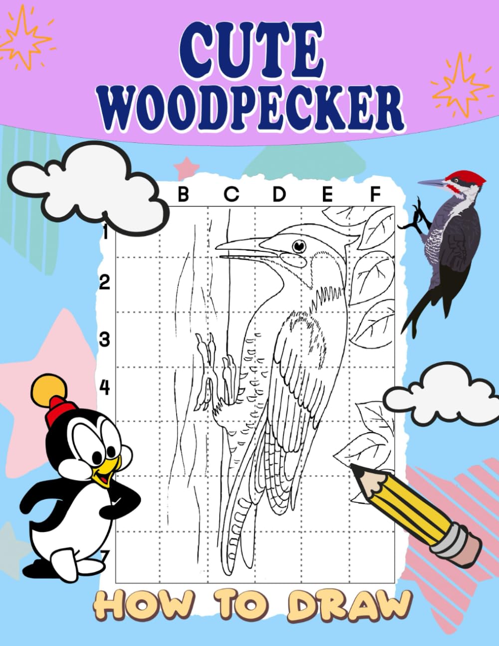 How to Draw Cute Woodpecker: 30 Step By Step Pictures Of Birds To Learn ...